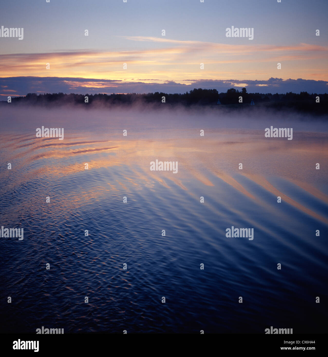 Dawn on a river Stock Photo - Alamy