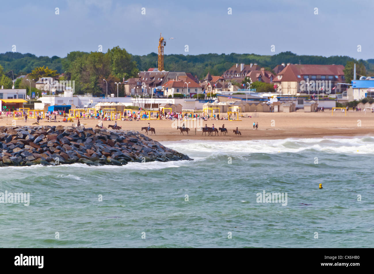 View of a Caen beach from the ferry Stock Photo - Alamy