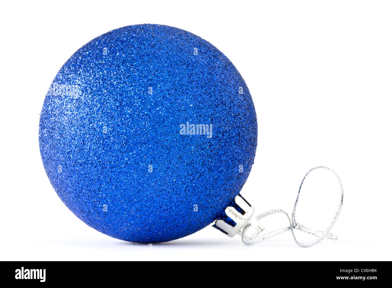blue christmas bauble isolated on white background Stock Photo - Alamy