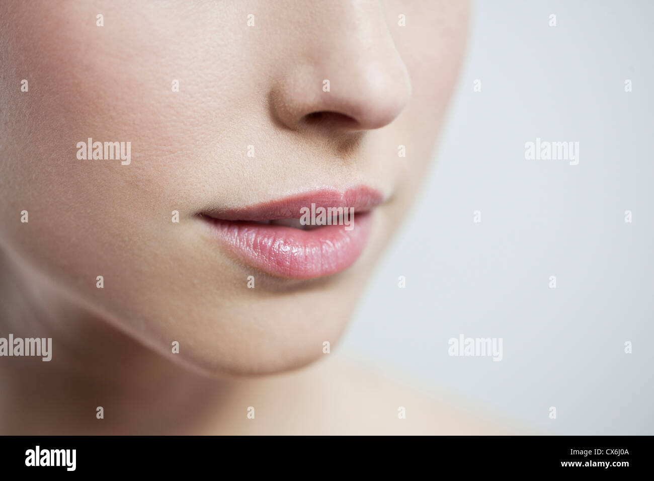 Close up of a young womans mouth, slightly open Stock Photo - Alamy Close up of a young womans mouth, slightly open Stock Photo - Alamy