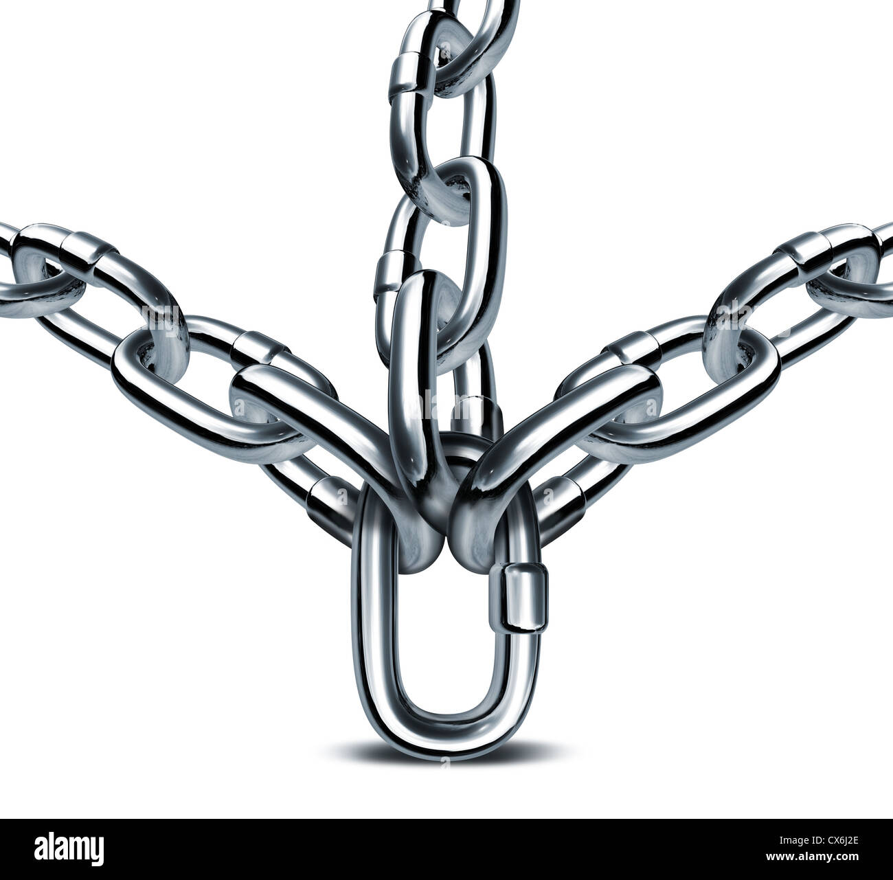 Strong management and solid business leadership with a chain link ...