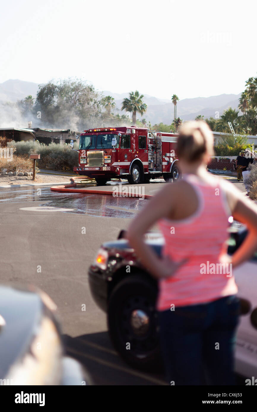 House fire rescue woman hi-res stock photography and images - Alamy