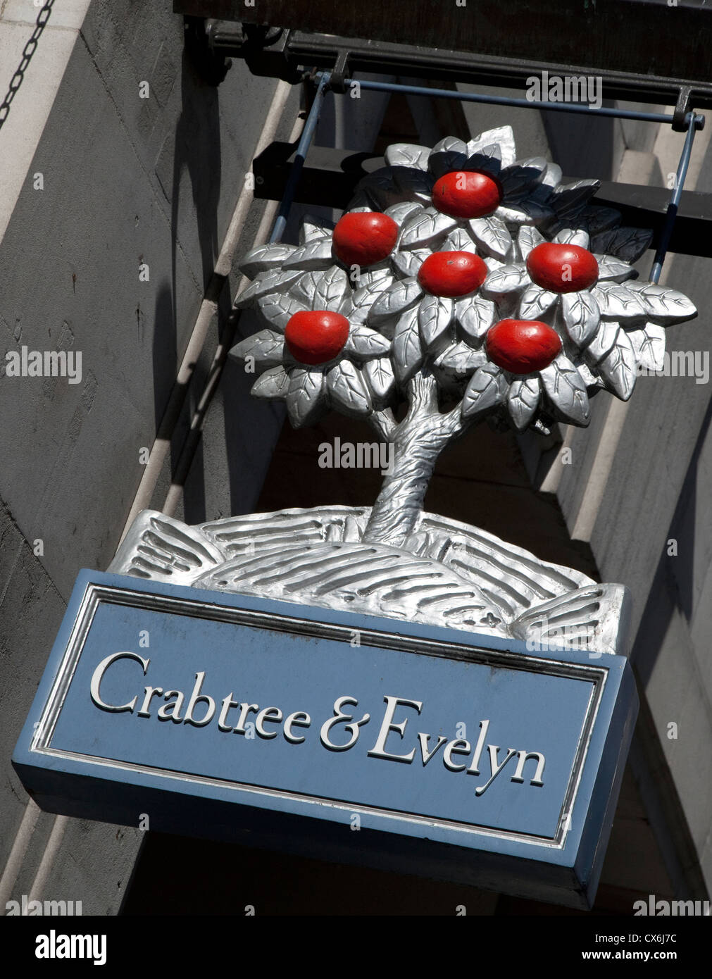 Sign on Crabtree & Evelyn cosmetics store, London Stock Photo - Alamy