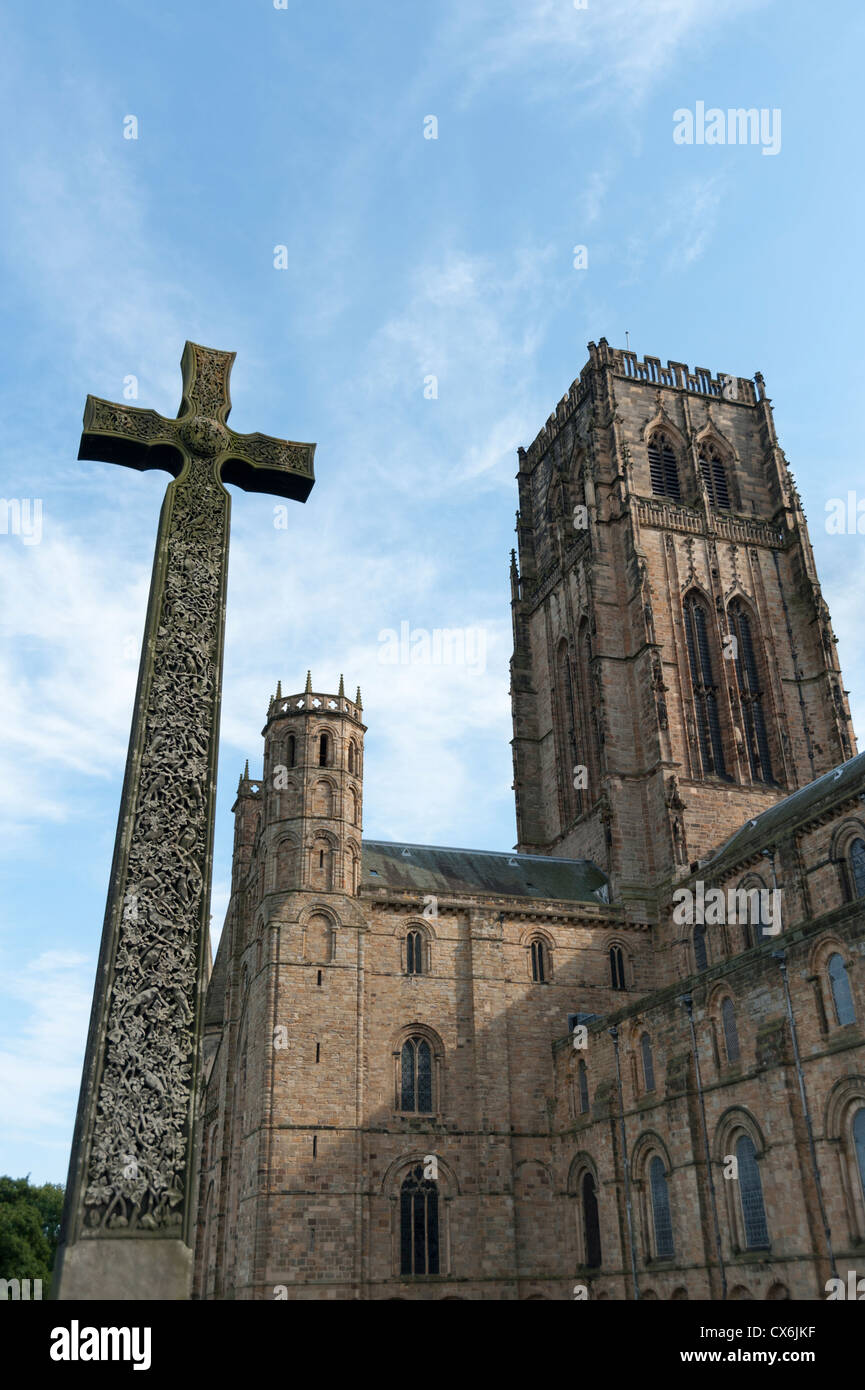 The cross and tower at Durham Cathedral UK the greatest Norman building ...
