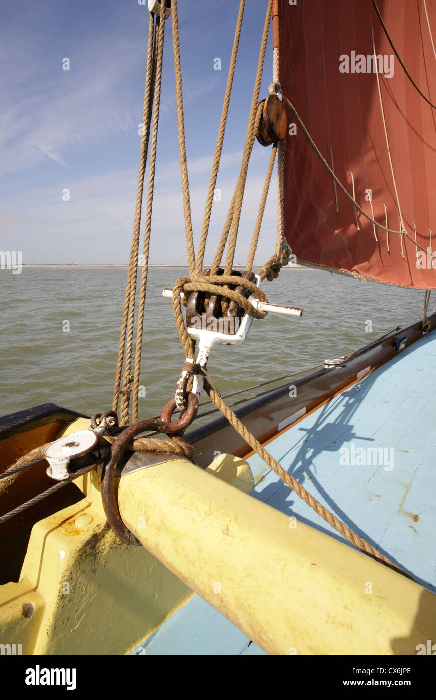 Block, deadeye and ring for the main sail of the Thames barge Mirosa ...