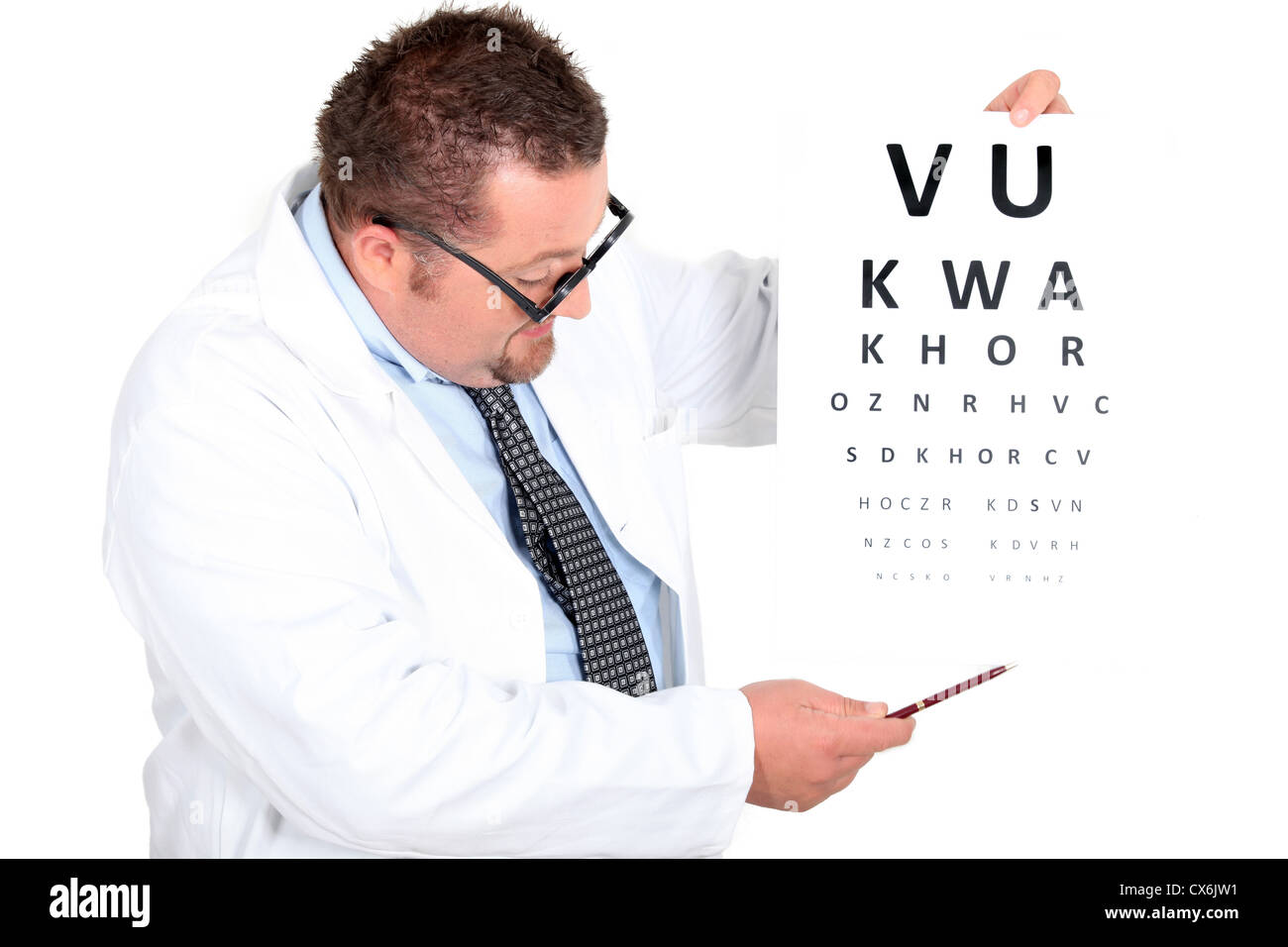 Eye doctor with an eye chart Stock Photo - Alamy