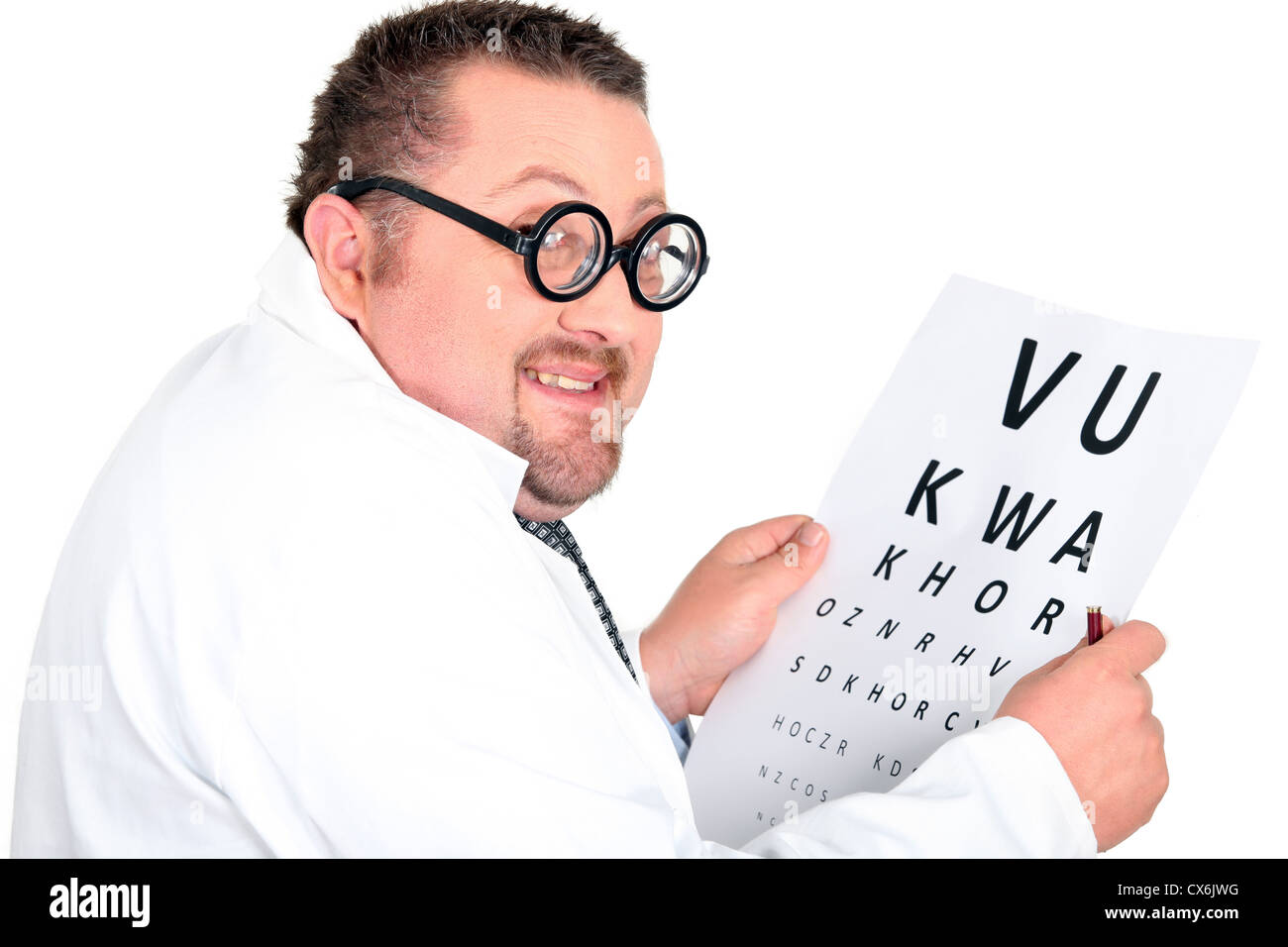 Eye doctor with an eye chart Stock Photo - Alamy
