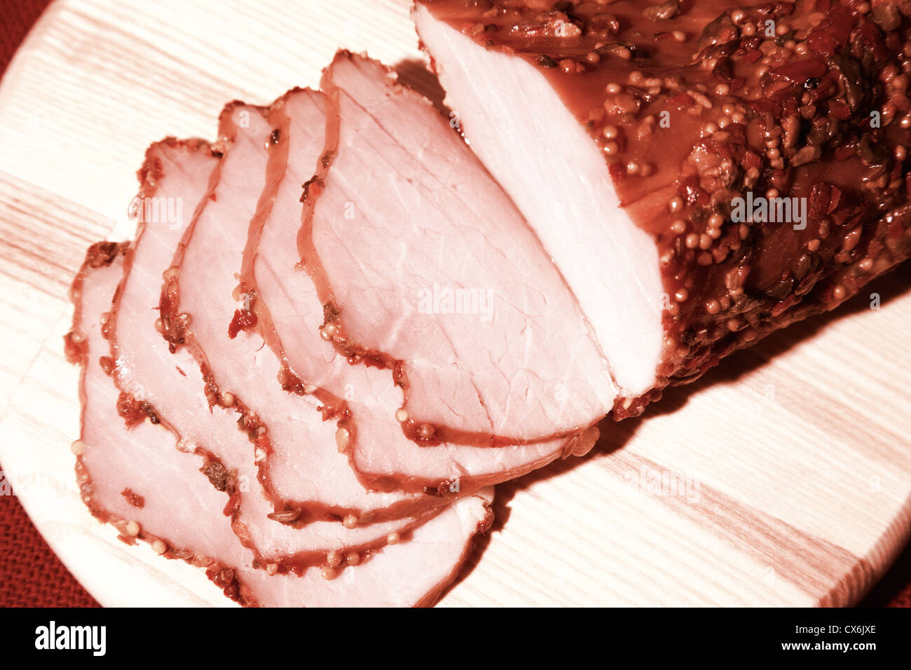 edible still life. pieces of meat on a cutting board Stock Photo - Alamy