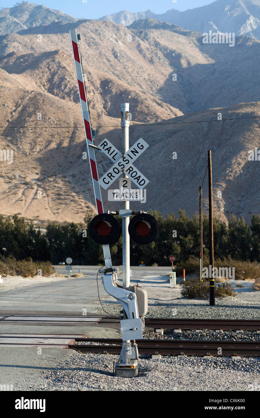 Detail of a railroad crossing Stock Photo - Alamy