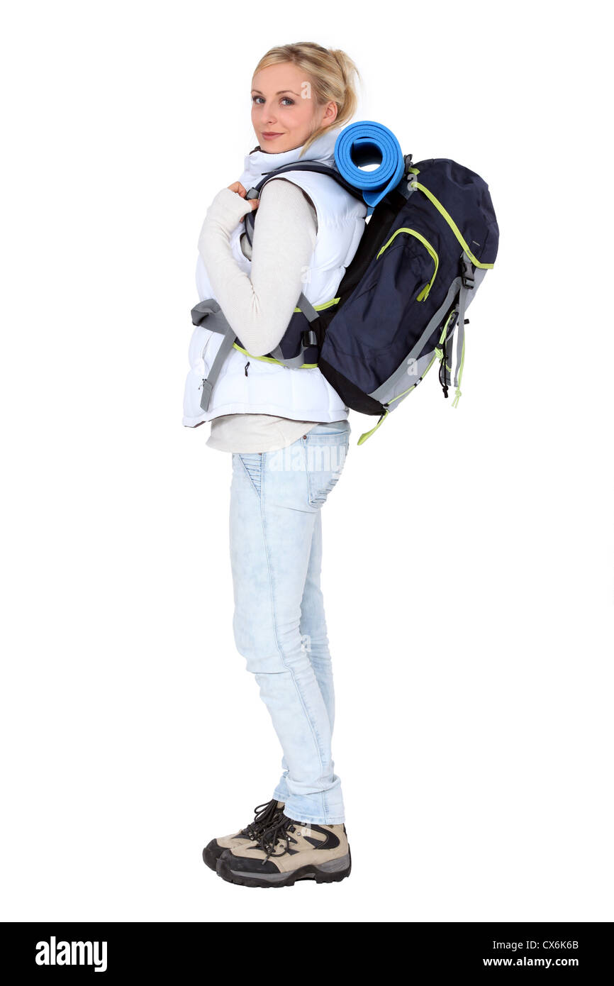 woman ready for a hike Stock Photo - Alamy