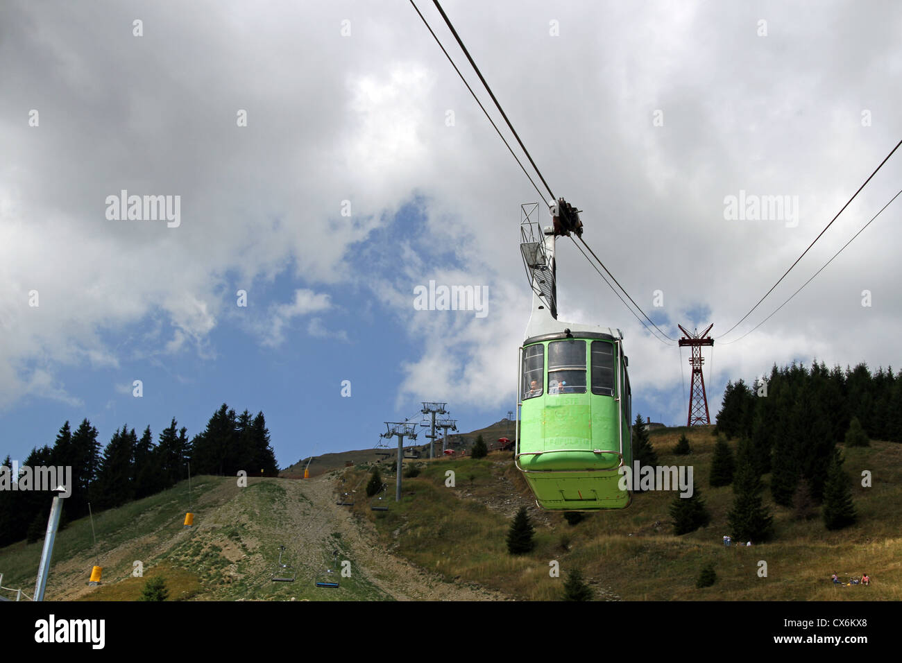 Cable car ride to the Bucegi Plateau in the Carpathian Mountains ...