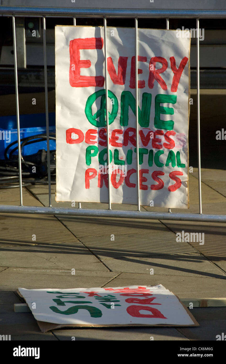 Placards and Posters at the Anti Drone Demo in Bradford in September ...