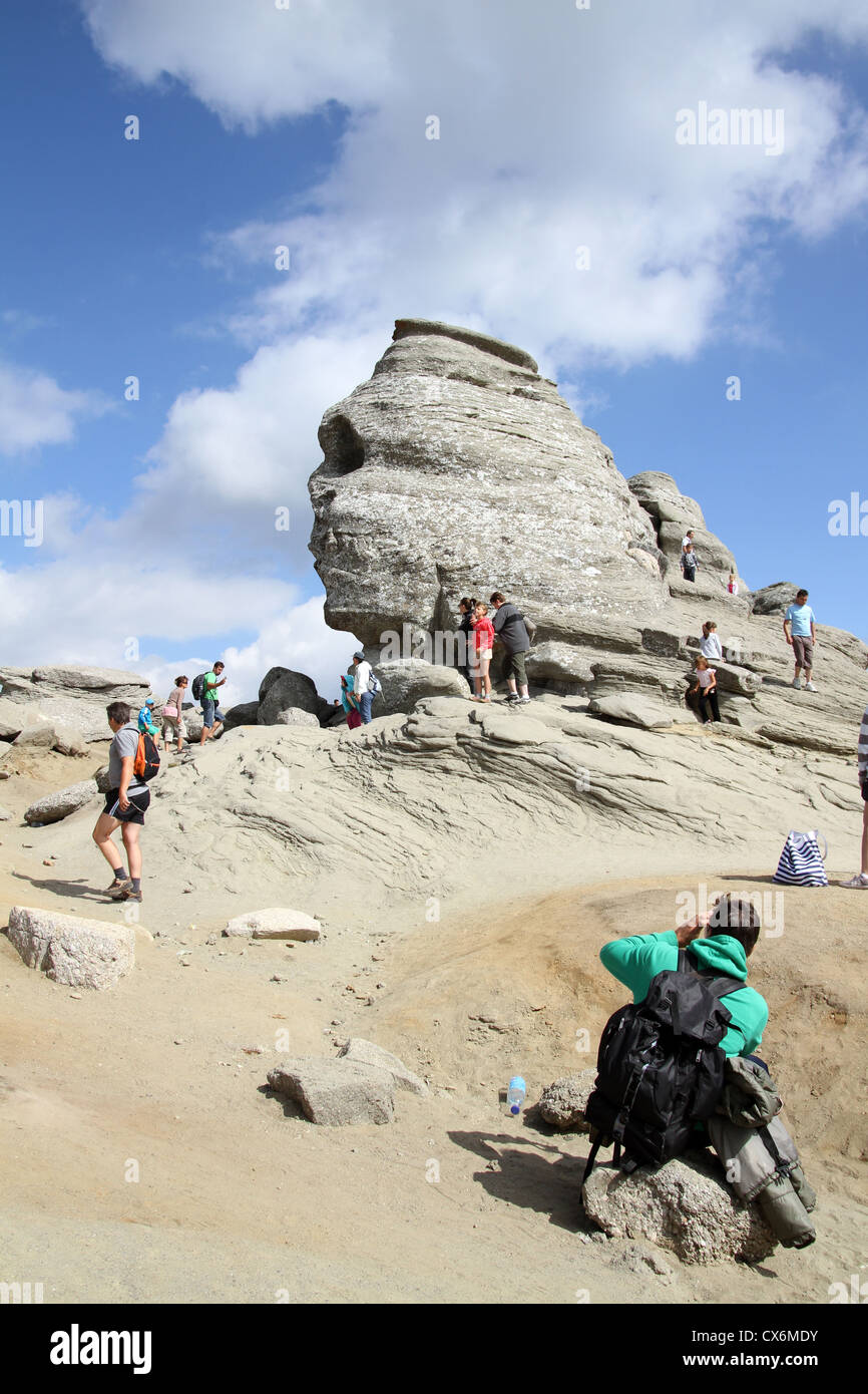 The Sphinx is a natural rock formation in the Bucegi Mountains in ...