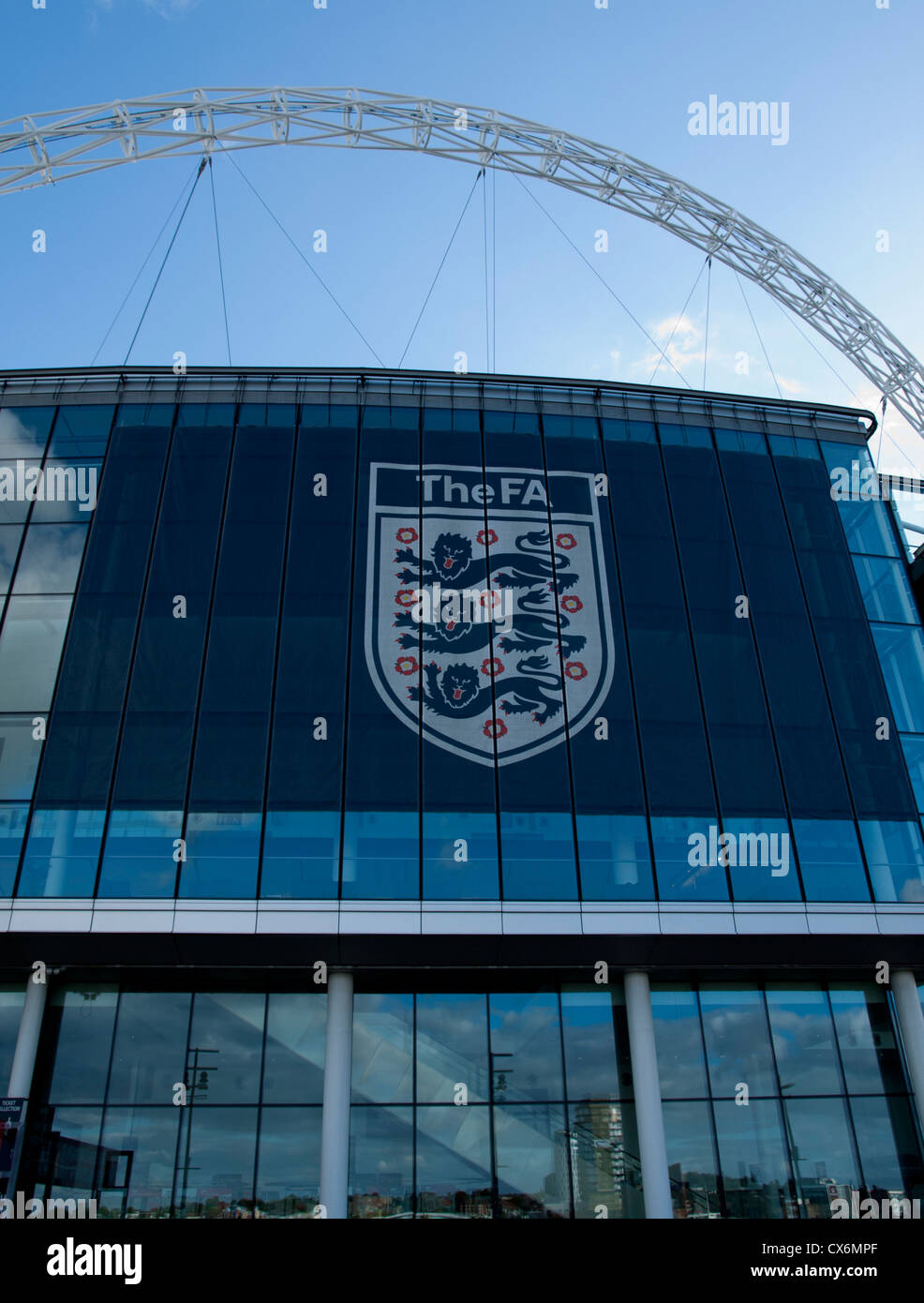 Detail of Wembley Stadium on Level 1 concourse showing arch, Wembley ...