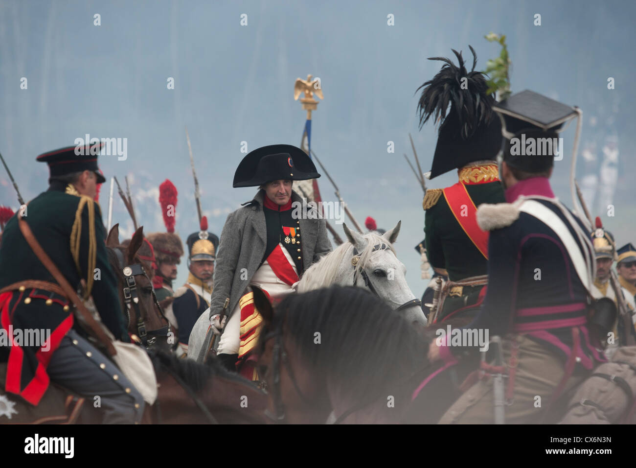 American actor Mark Schneider in his role as Napoleon during replay of ...
