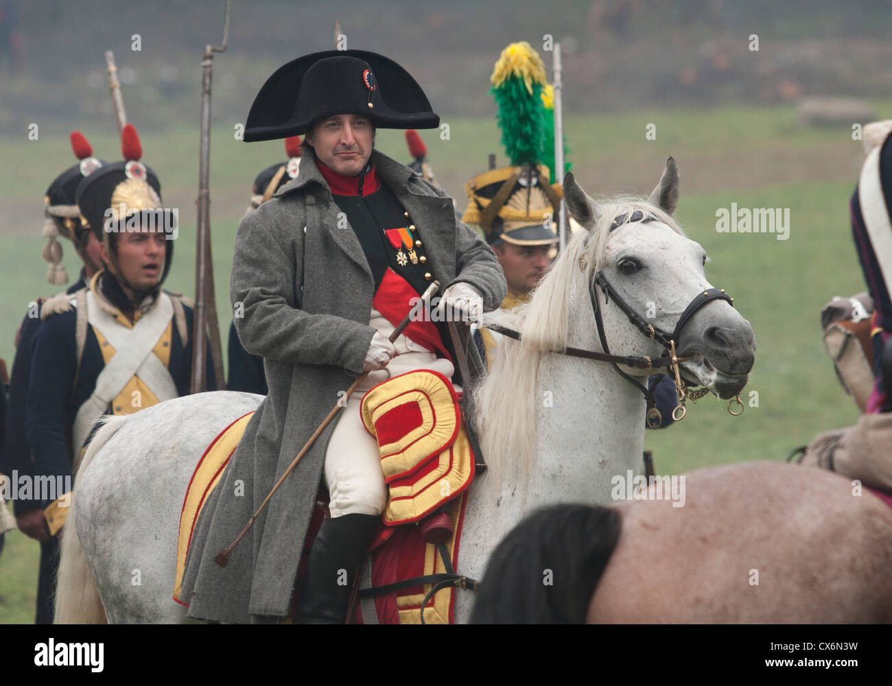 American actor Mark Schneider in his role as Napoleon during replay of ...