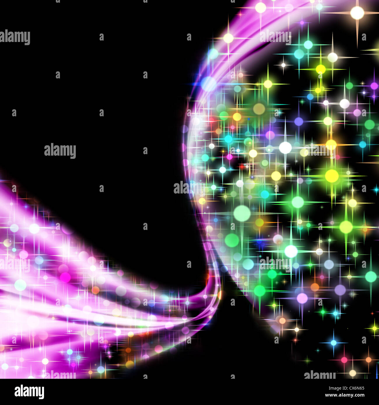 Fantastic Christmas wave design with glowing stars Stock Photo - Alamy