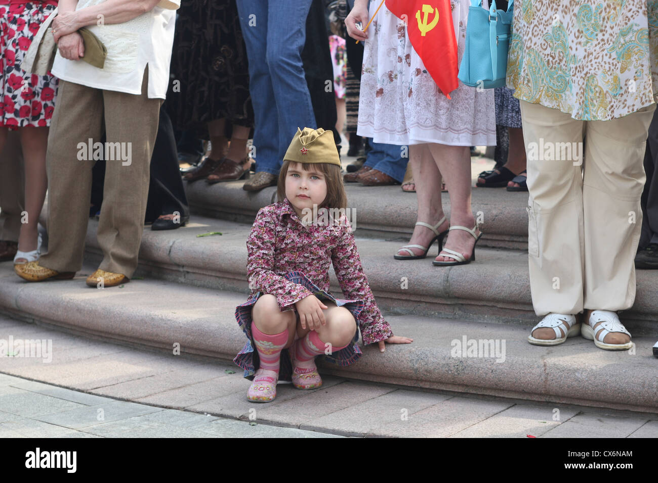 Russian War Veterans Celebrating The Wwii Victory On Victory Day Near