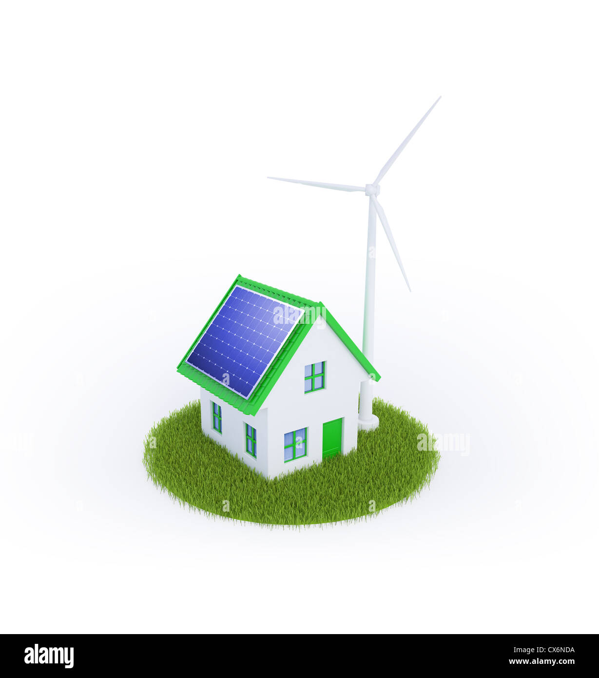 Eco friendly housing with renewable energy sources Stock Photo - Alamy