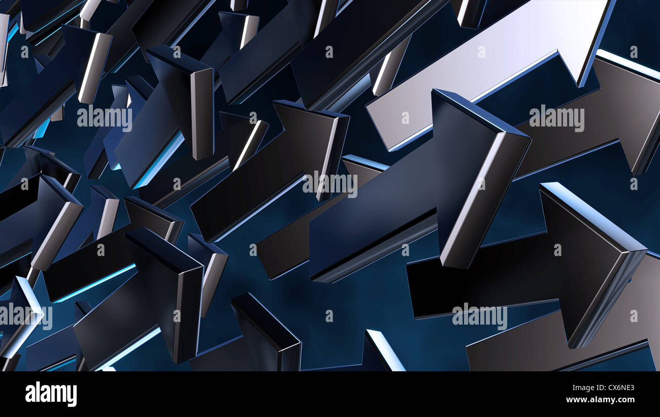 3D metallic array of arrows Stock Photo - Alamy