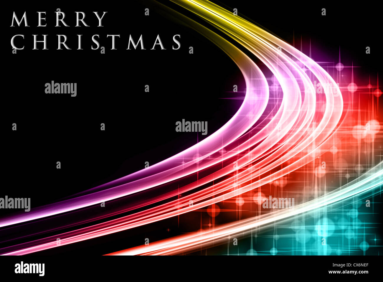 Fantastic Christmas wave design with glowing stars Stock Photo - Alamy