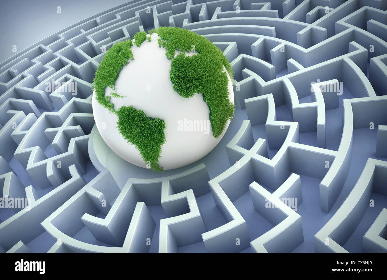 Green earth global maze hi-res stock photography and images - Alamy