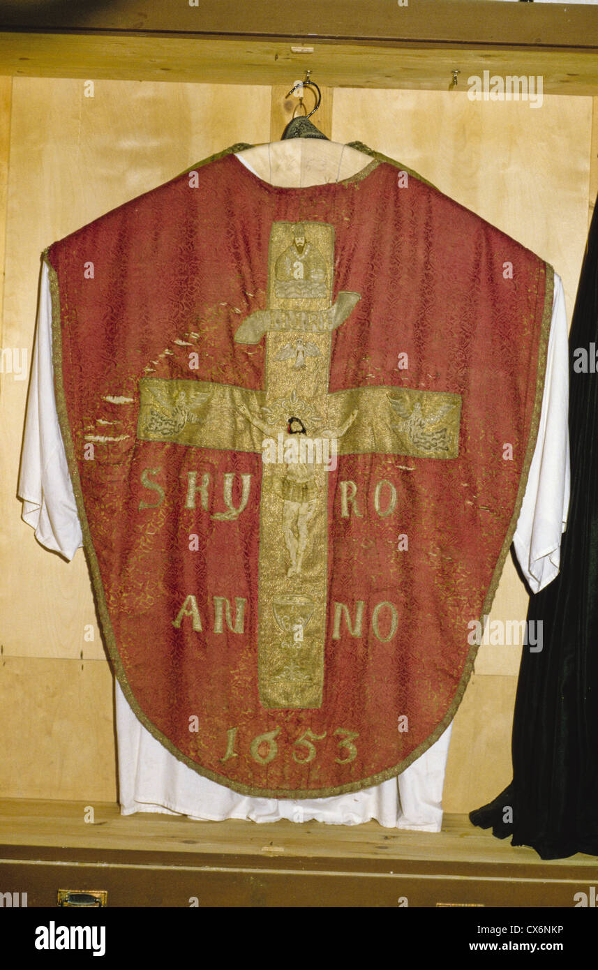 Vestments or liturgical garments in the medieval St. Lawrence Church of ...