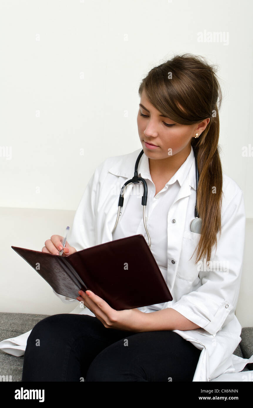 Portrait of a young pretty female doctor Stock Photo - Alamy