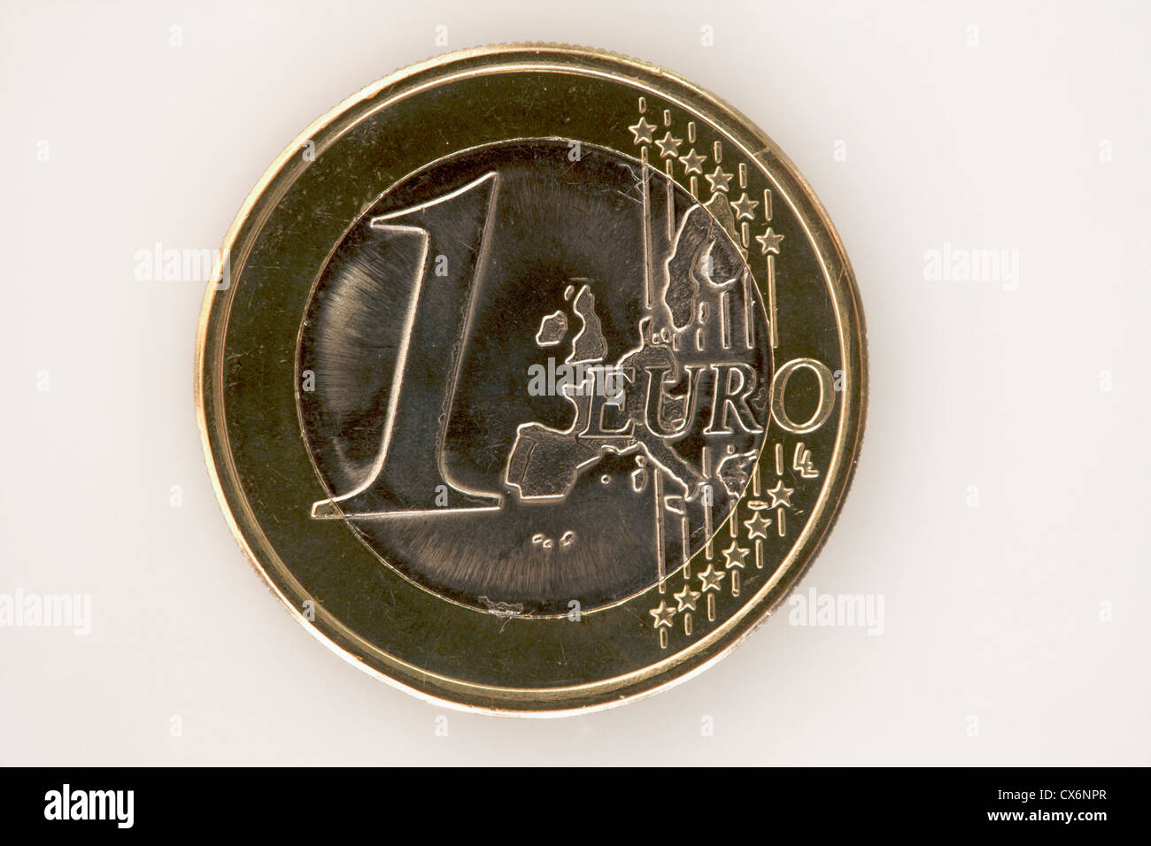 A one Euro coin, close-up Stock Photo - Alamy