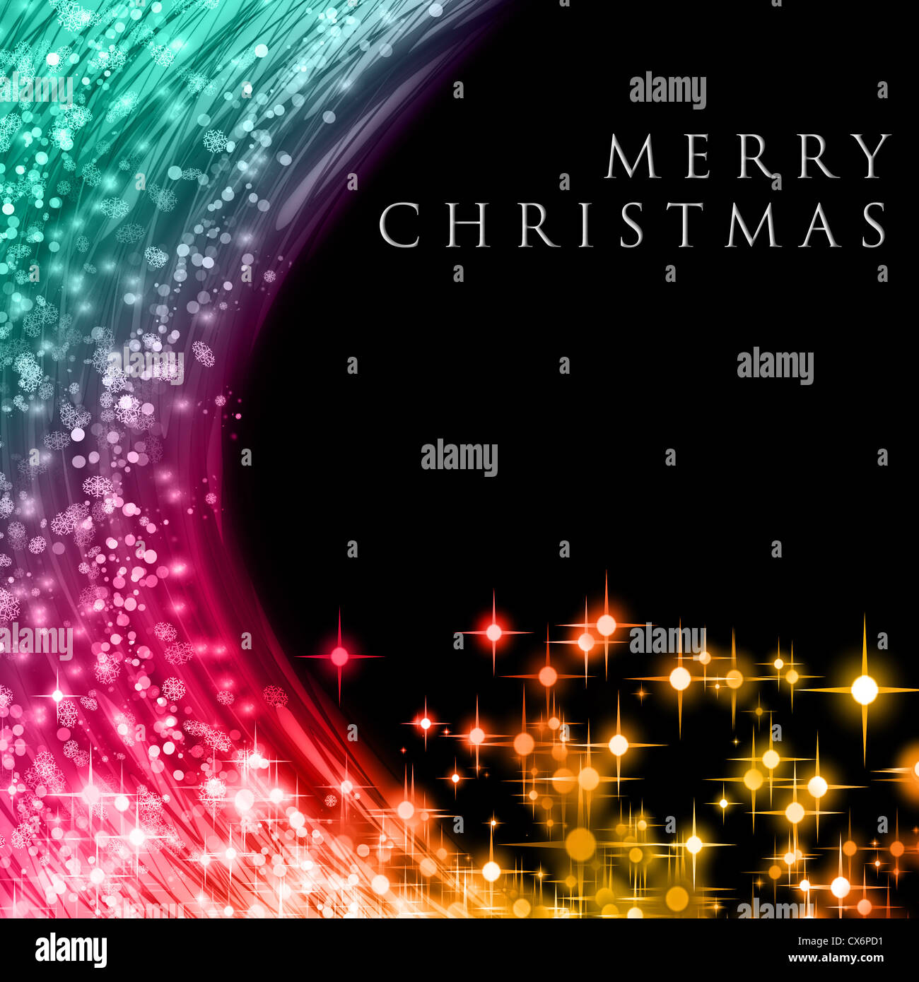 Fantastic Christmas wave design with snowflakes and glowing stars Stock ...