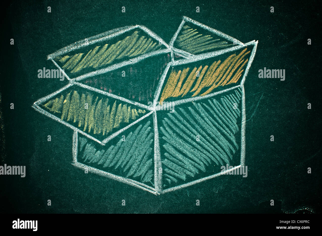 Colorful handdrawn box on a green chalkboard Stock Photo - Alamy