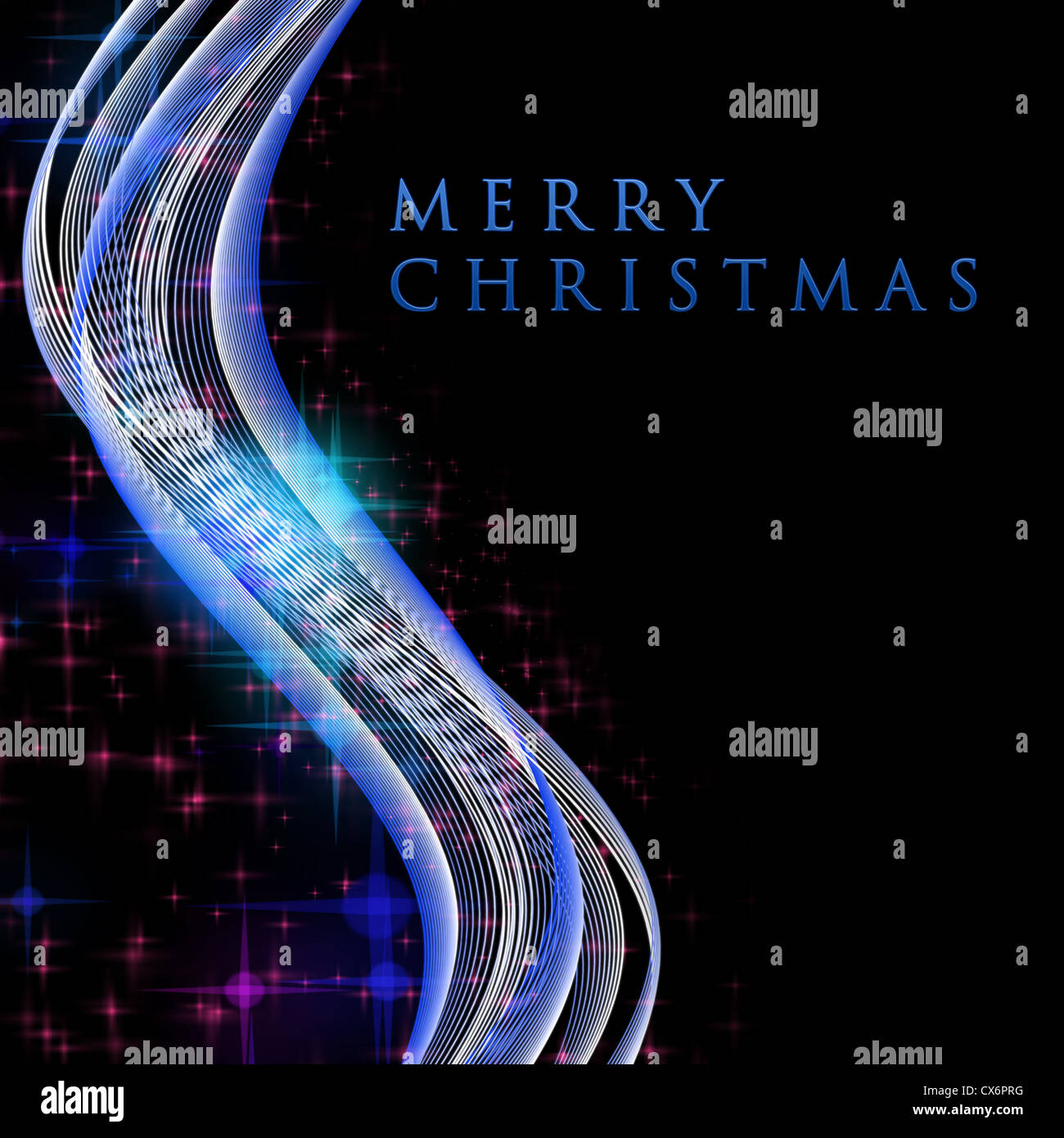 Fantastic Christmas wave design with glowing stars Stock Photo - Alamy