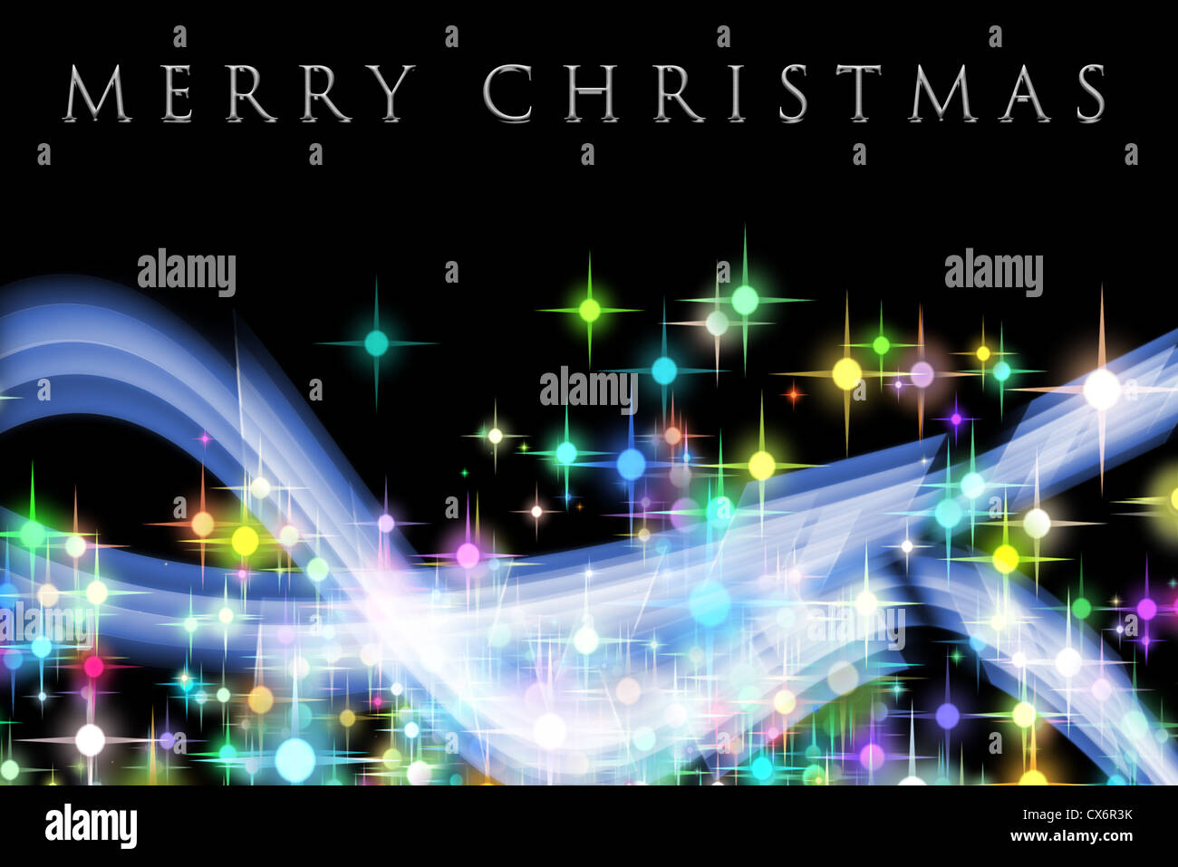 Fantastic Christmas wave design with glowing stars Stock Photo - Alamy