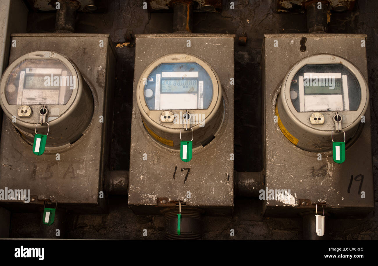 Row of electric boxes hi-res stock photography and images - Alamy