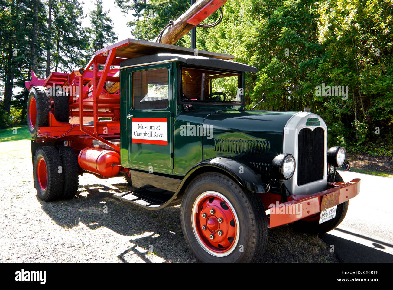 Restored vintage antique 1930 Hayes-Anderson logging truck on display ...