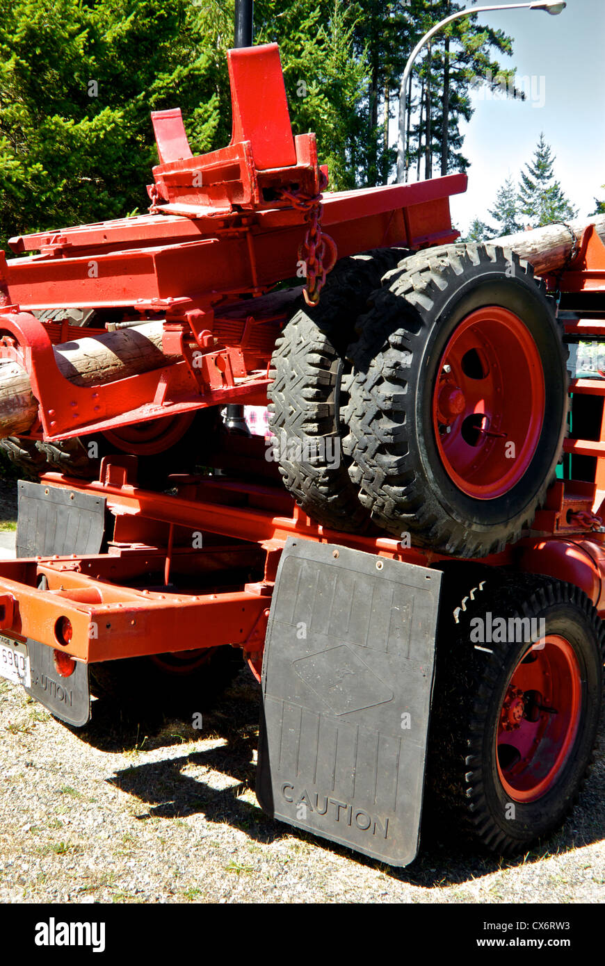 Restored antique 1930 Hayes-Anderson logging truck trailer unit on ...