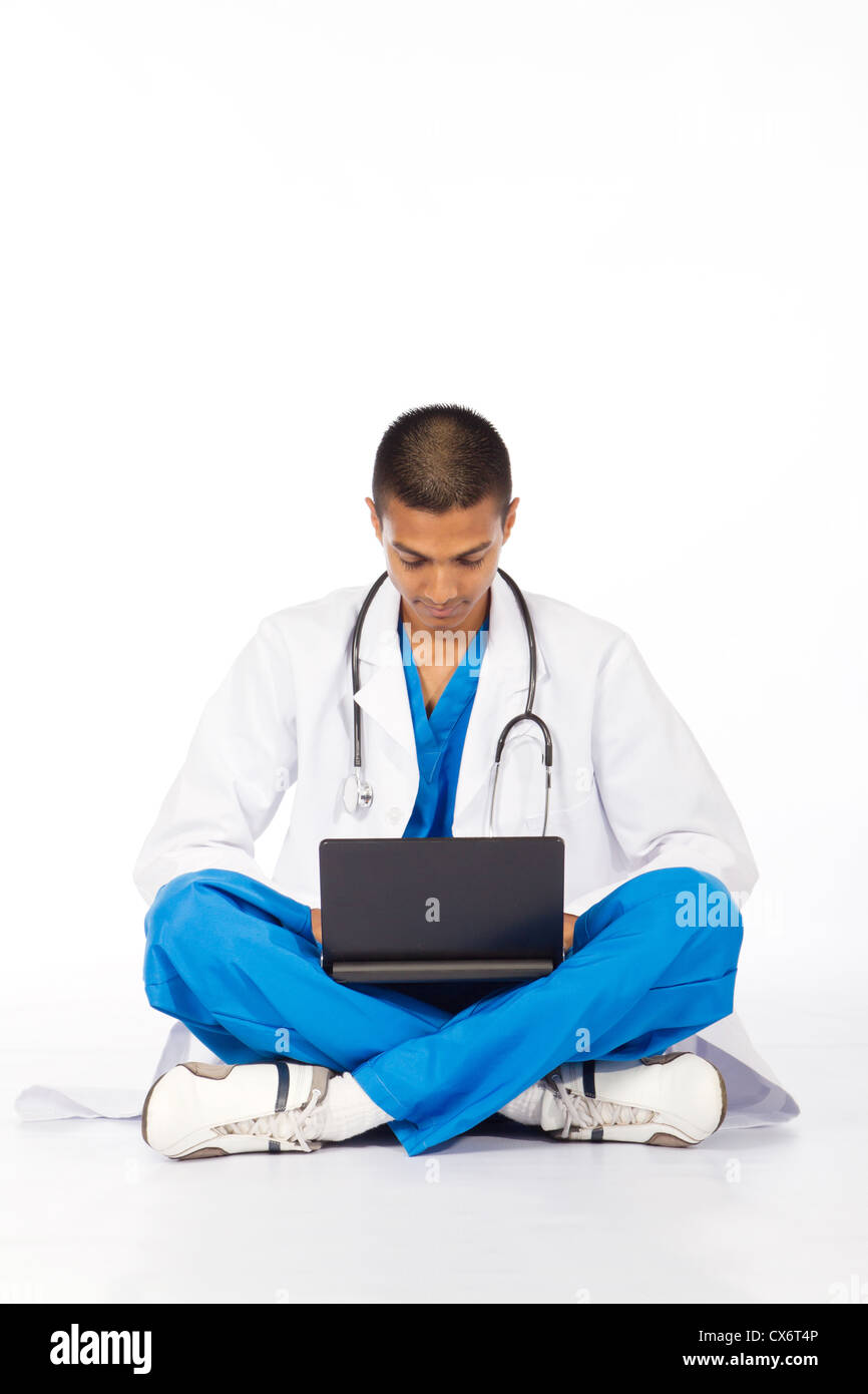 male Indian medical intern working on computer Stock Photo - Alamy