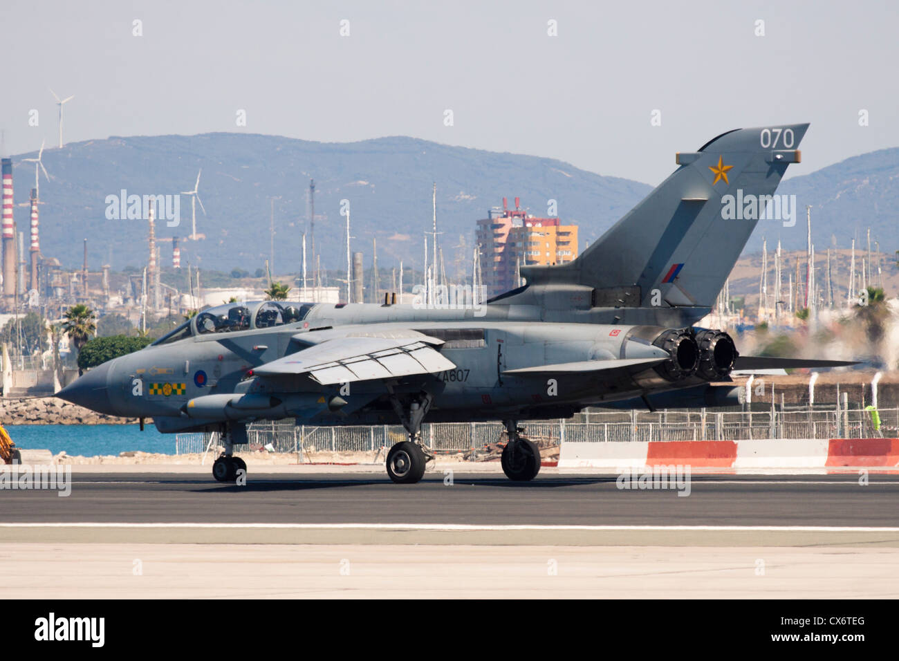 Tornado Aircraft ZA607 at RAF Gibraltar Airport. 2 July 2012, Gibraltar ...