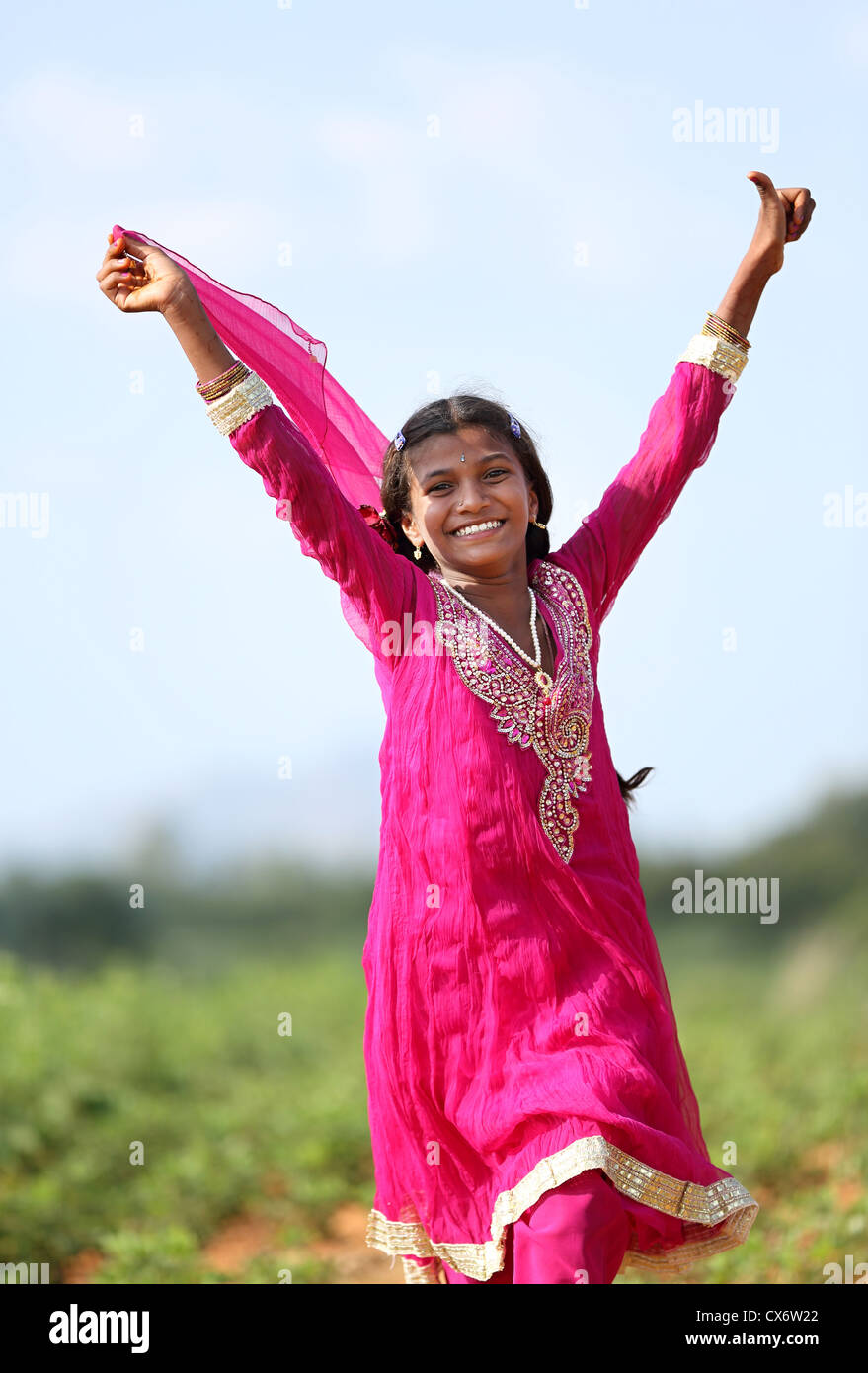 India girl running hi-res stock photography and images - Alamy