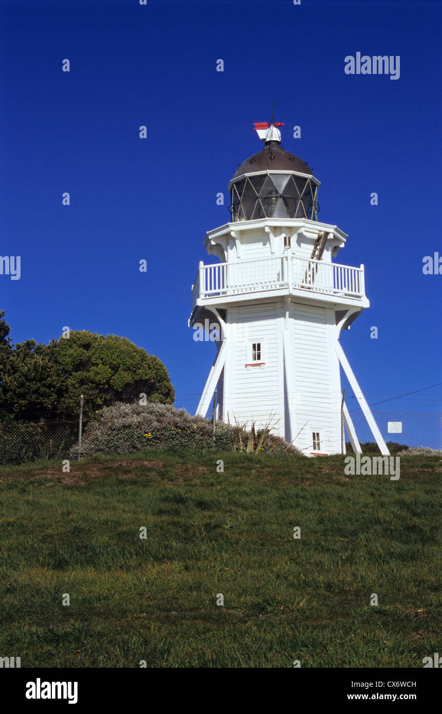 Katiki Point Lighthouse, Moeraki, South Island, New Zealand Stock Photo ...