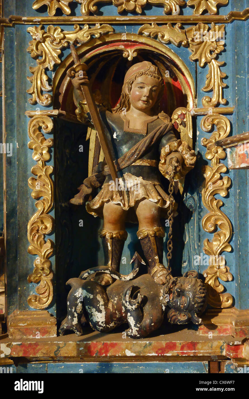 A wooden Santo representing Saint Michael, Church of Saint Joseph ...