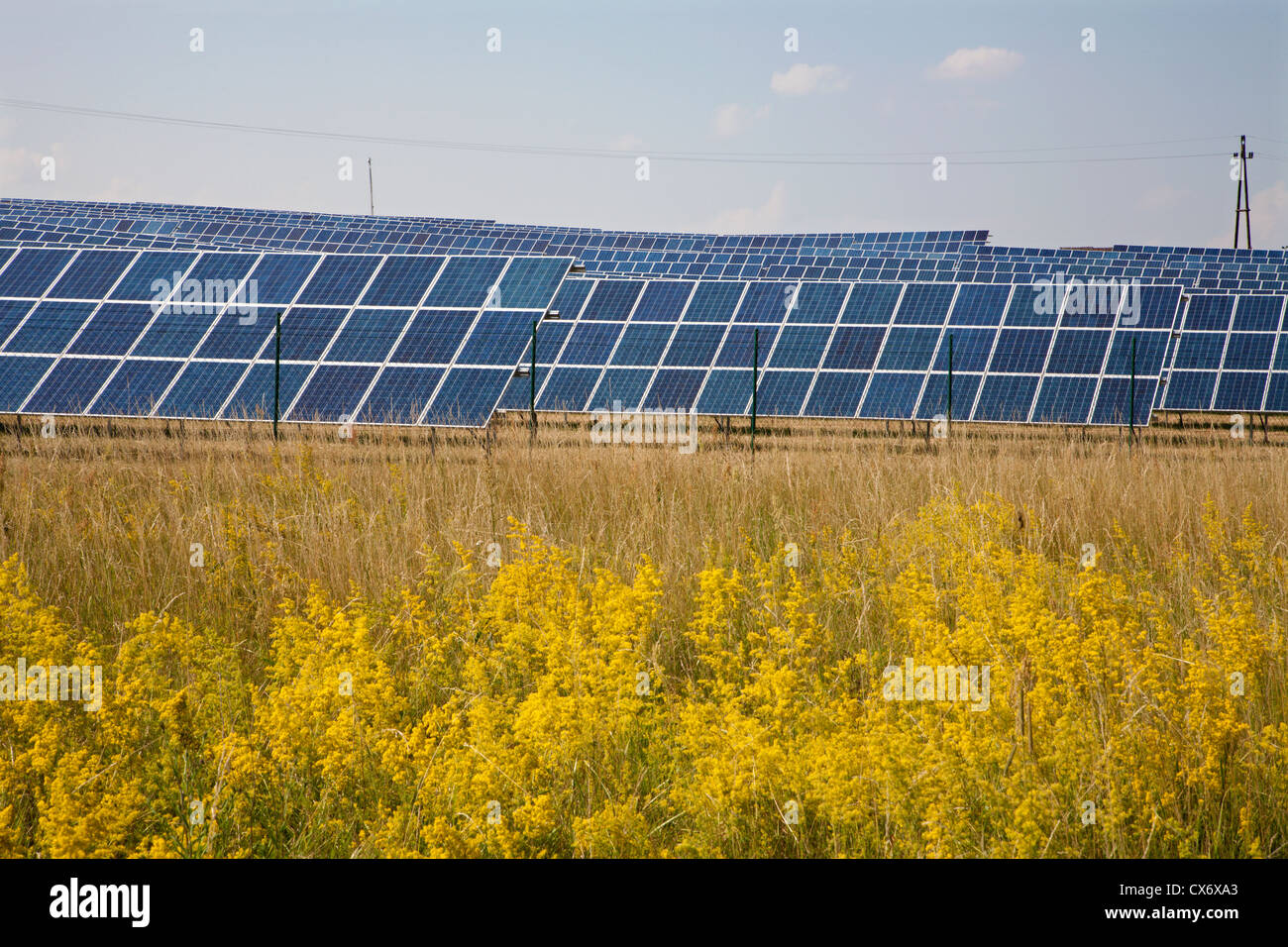 solar panels and field Stock Photo - Alamy