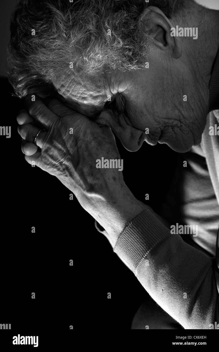 Senior woman help Black and White Stock Photos & Images - Alamy