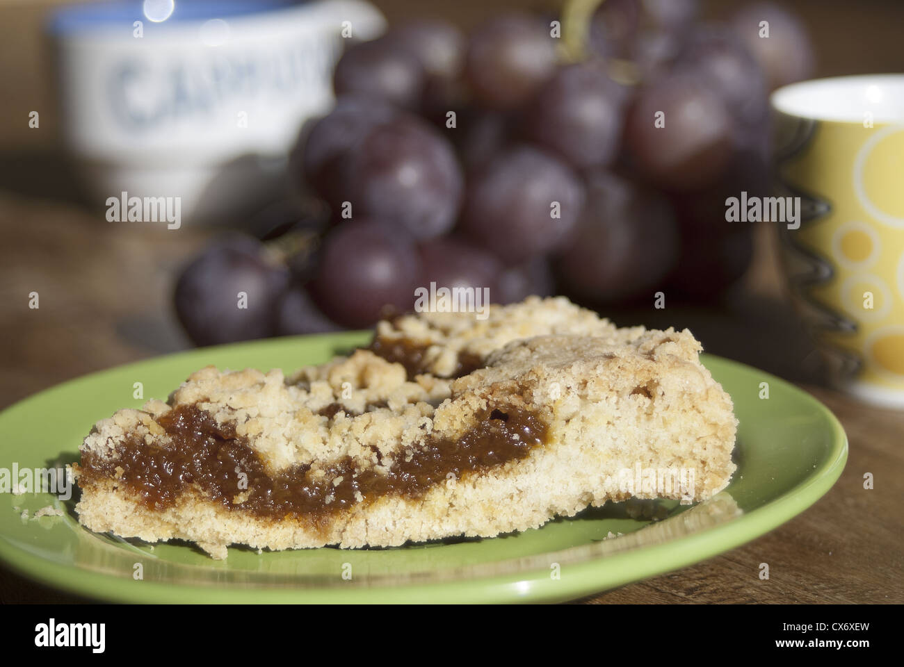 breakfast: cappuccino, fruit and tart for a healthy italian breakfast ...