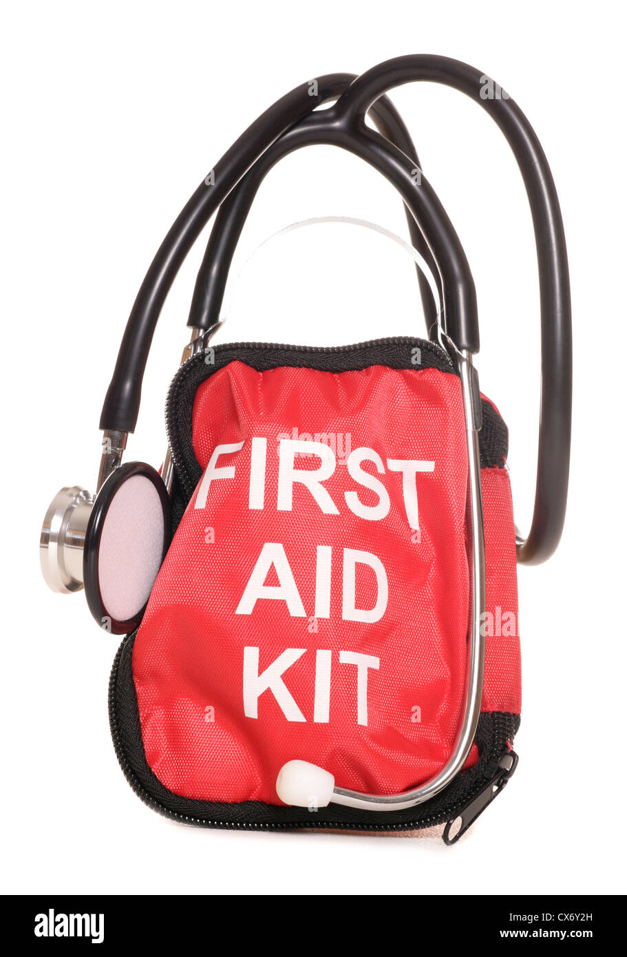 First aid kit and stethoscope studio cutout Stock Photo - Alamy