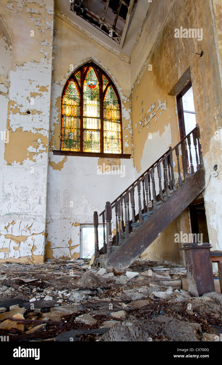 Abandoned building usa stained glass hi-res stock photography and ...
