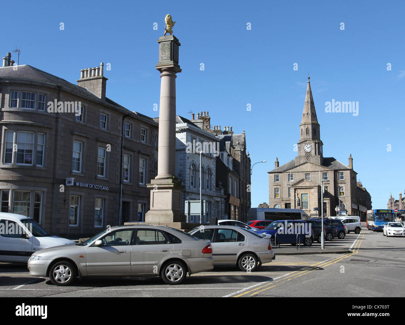 Reform Monument and Town House Peterhead Scotland September 2012 Stock ...