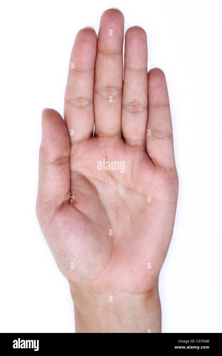 Human hand against white background Stock Photo - Alamy