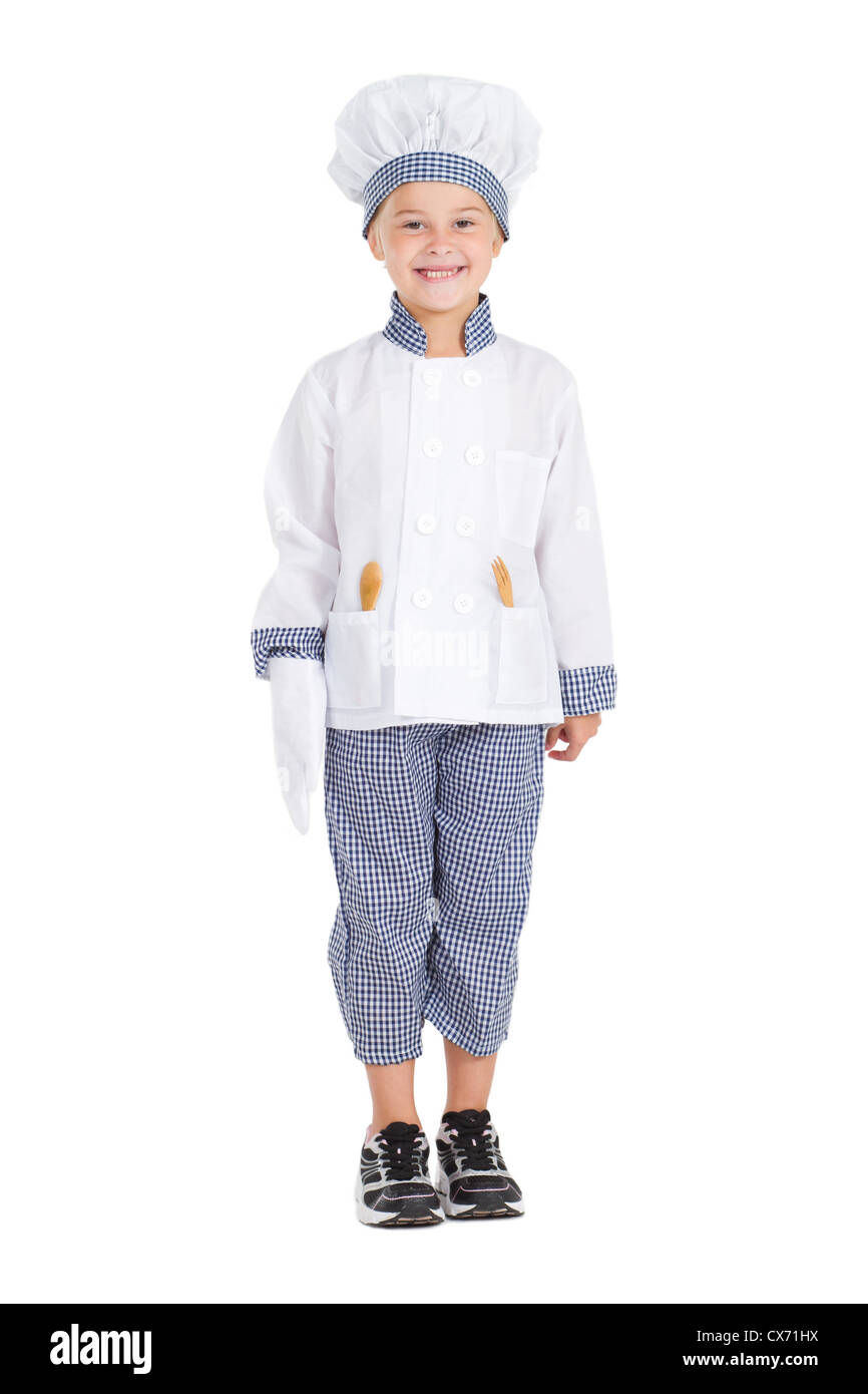 happy little kid chef isolated on white Stock Photo - Alamy