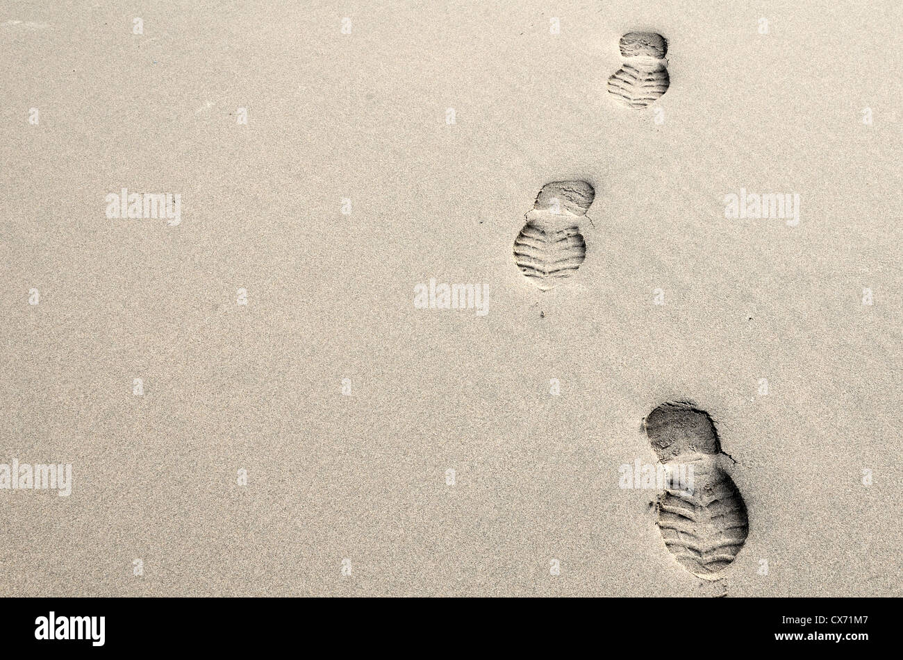 Concept of 'human activity' - Solitary track of human footprints in ...